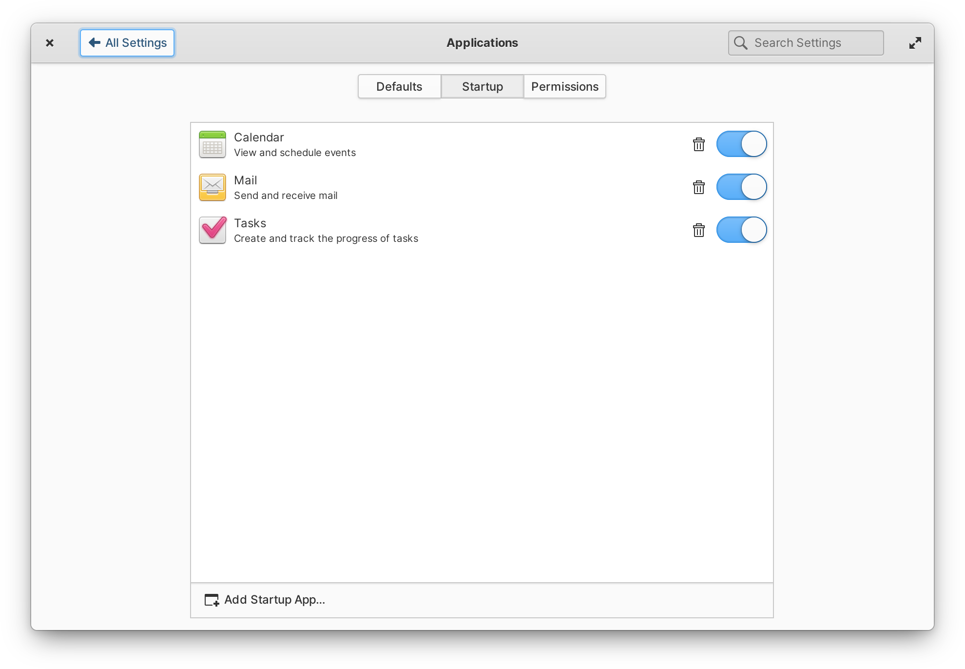 settings-startup - elementary OS